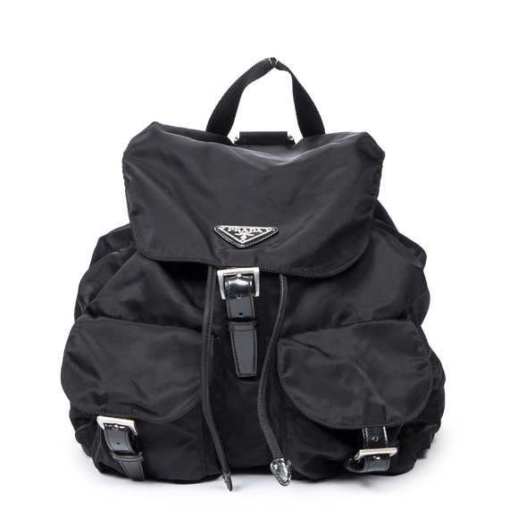 Prada | Bags | Prada Medium Double Front Pocket Drawstring Backpack In ...